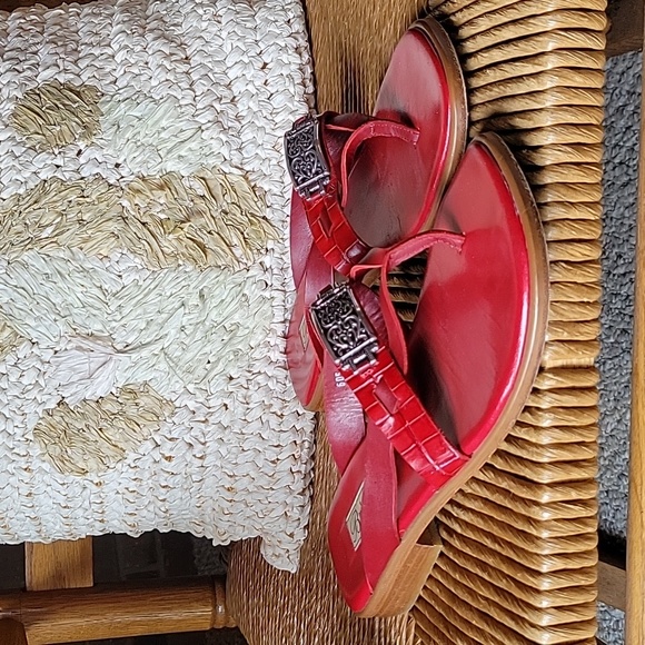 Brighton | Shoes | Brighton Laura Red Sandals Size 7 | Poshmark